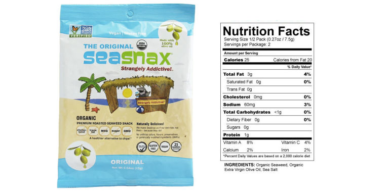Seaweed Snacks Nutrition Facts